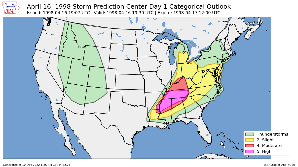 April 16th, 1998 Tornadoes – From Nashville to Lawrence County ...